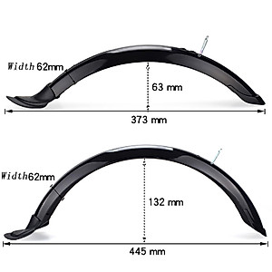 SLDMJFSZ Bike Full Bike fenders - Mud Guard 14" x 63mm (Black)- Front Rear Fenders Easy to Install for 14-inch Small Wheel Bicycles