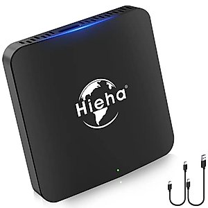 2023 Upgraded Hieha Wireless CarPlay Adapter, Plug & Play Dongle for iPhone with 5.8GHz WiFi, Easy Installation and Online Updates, Compatible with OEM Wired CarPlay Car Models Year 2016 and After