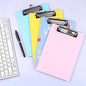 Office Supply Clipboard 4PCS A4 A5 Clipboard Wood Stationery Writing Pad Board Clip Stationary School Office Supply Accessory Exam File Storage Kit Durable Low Profile Clip ( Color : Blue A5 4pcs )