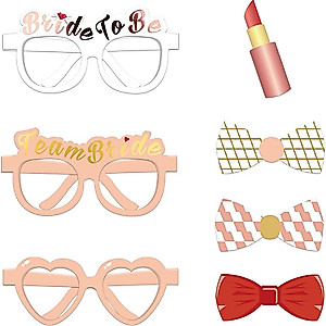 Alifeotime Bridal Shower Photo Props, Bride to Be Wedding Photo Booth Props - 23 Pcs, Rose Gold Bachelorette Party Decorations, Miss to Mrs Party Gift Accessories Wedding Favor Supplies, 30TH-PD-01