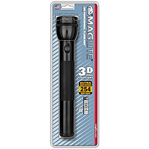 Maglite Heavy-Duty Incandescent 3-Cell D Flashlight, Black