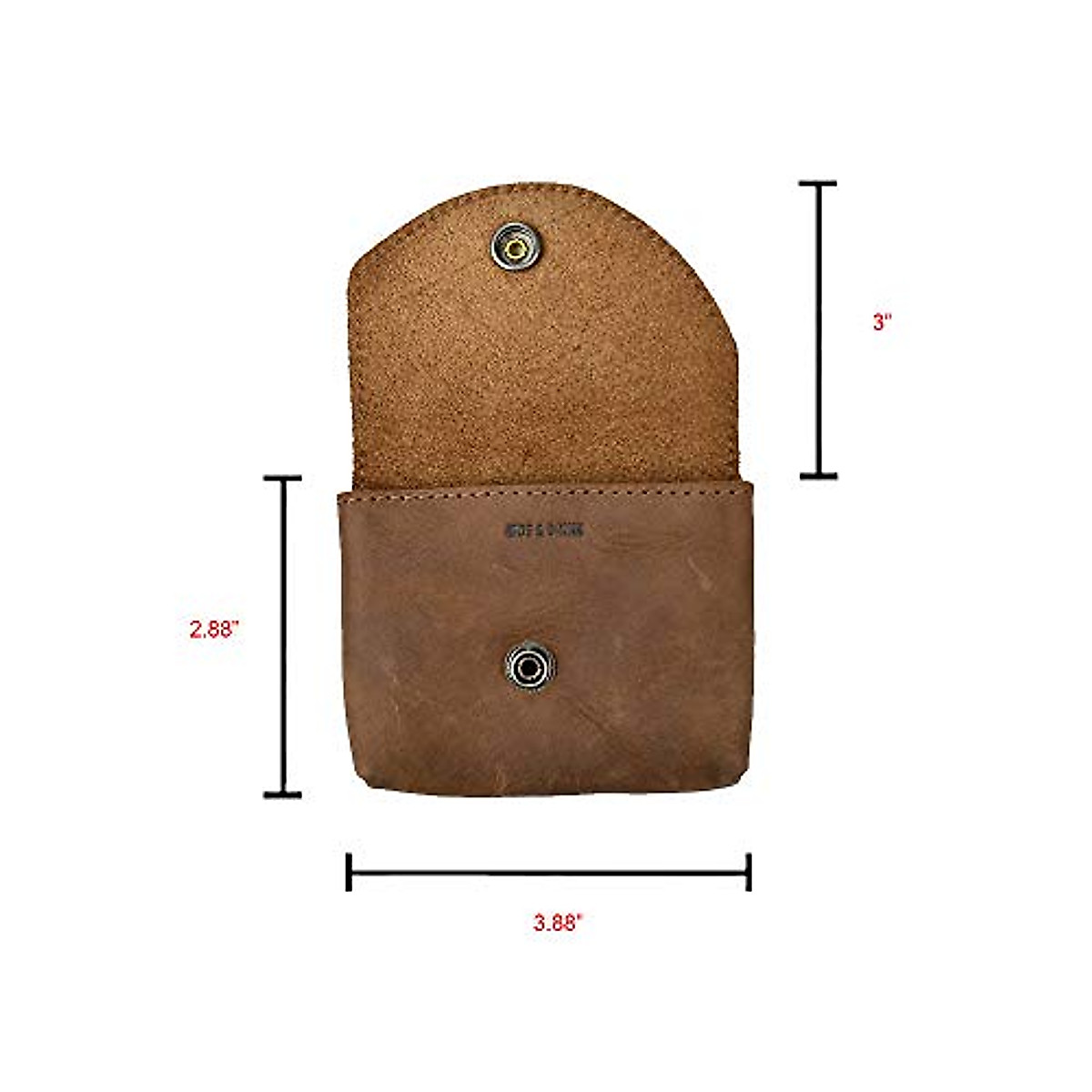 Hide & Drink, Rectangular Cash Holder, Earphone Pouch, Card Case, Vintage Pouch, Everyday Accessories, Full Grain Leather, Handmade, Bourbon Brown