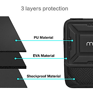 MOSISO Hard Shell Laptop Case Compatible with MacBook Air 13 M2 A2681 A2337 A2179 A1932/Pro 13 M2 M1 A2338 A2251 A2289 A2159 A1989 A1706 A1708, Symmetric Geometric Laptop Bag with Strap, Black