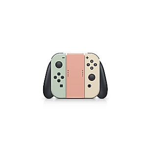 Tacky Design Pastel Classic Skin Compatible with Nintendo Switch Skin Wrap, Color Blocking, Compatible with Nintendo Switch Stickers Skin, Premium 3M Vinyl Full Cover Decal