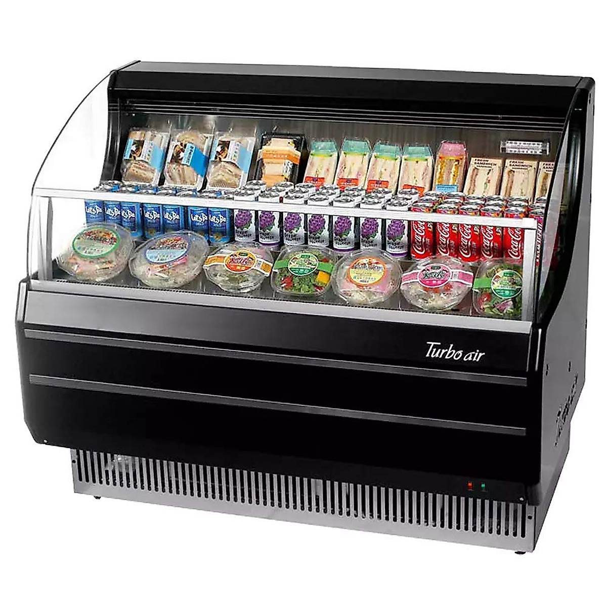 Turbo Air TOM-50SB-N - Horizontal Open Display Merchandiser - 8.9 cu. ft. - Black Exterior with 3-Tier shelving - 50-7/8"W x 33-1/2"D x 41-1/2"H