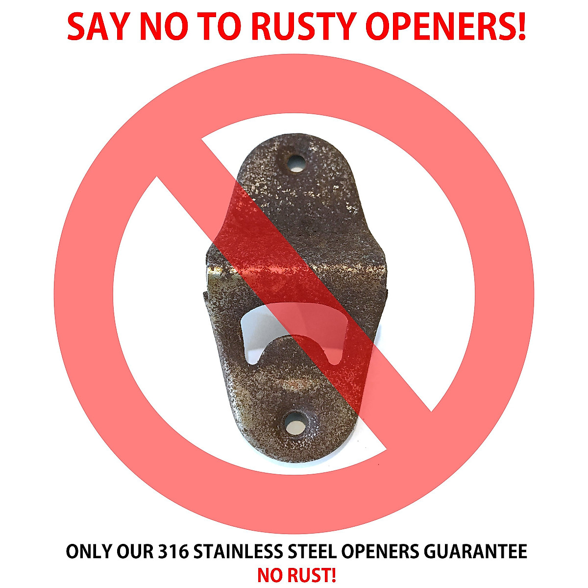 Choice Marine 316 Stainless Steel Wall Mounted Bottle Opener with Mounting Screws | Rust proof Beer Bottle Opener for Bars, Patios, Boats, KTV, Hotels | Beer Opener Wall Mount, Pack of 1, Silver