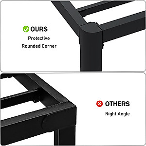 Firpeesy 6 Inch King Bed Frame with Round Corner Edges, Low Profile King Metal Platform Bed Frame with Steel Slat Support, No Box Spring Needed/Easy Assembly/Noise Free Mattress Foundation