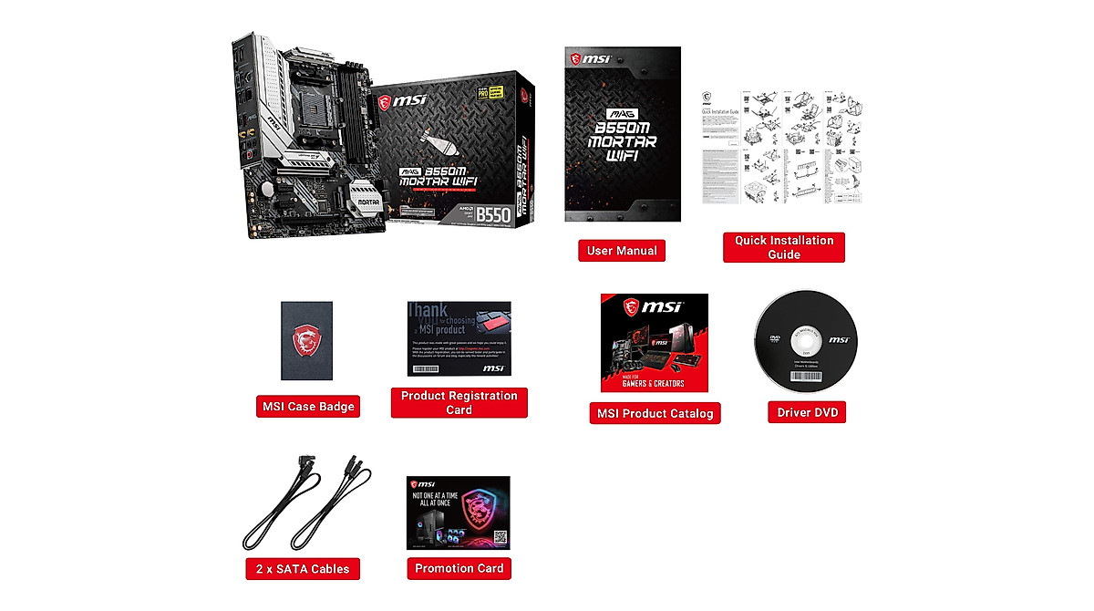 MSI B550M Mortar WiFi Gaming Motherboard: AMD AM4, PCIe 4.0