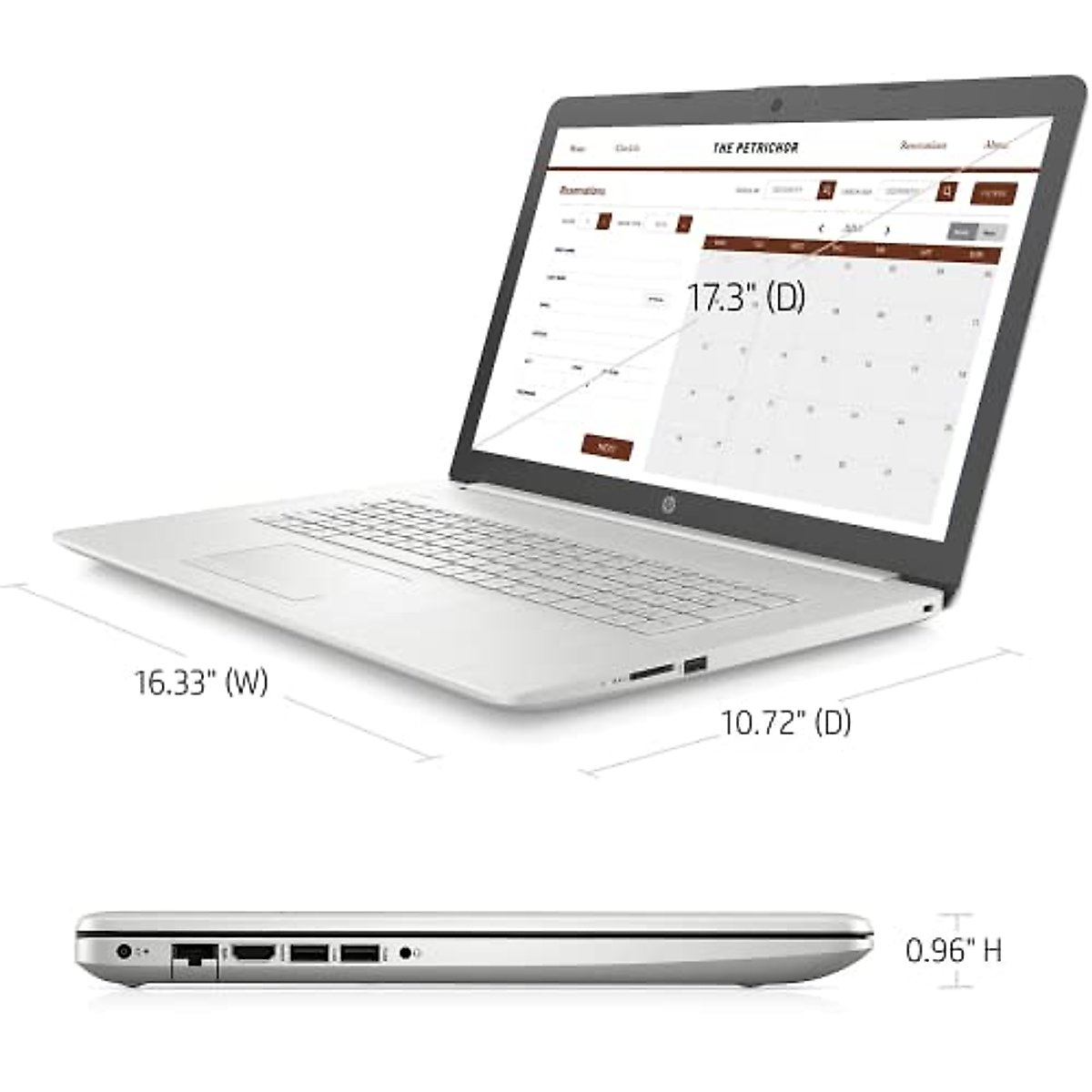 2022 HP Laptop 17.3" HD+ Anti-Glare Display, Intel Core i3-1115G4, 16GB DDR4 Memory, 1TB HDD + 128GB PCIe SSD, True Vision HD Webcam, Numeric Keypad, WiFi, HDMI, Windows 11 Home, Silver
