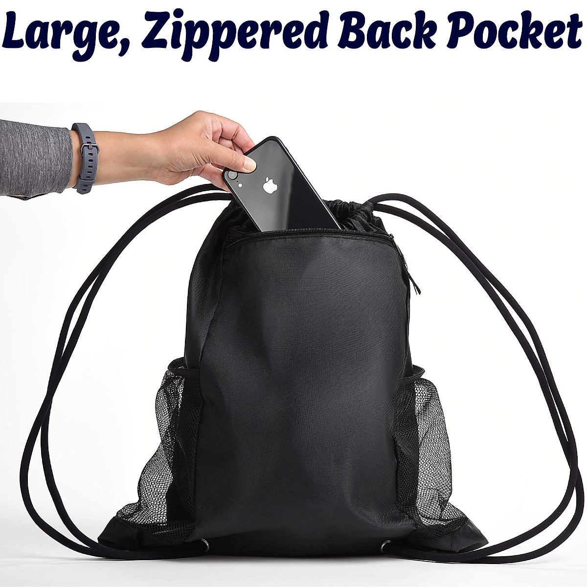 Athletico Drawstring Soccer Bag - Soccer Backpack Can Also Carry Baskeyball or Volleyball (Black)