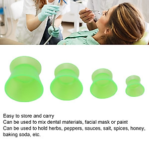 4pcs Silicone Mixing Bowls Set, Paint Facial Mask Blending Dental Material Mixing Bowl Oral Hygiene Dental Tools for Alginate and Plaster Materials, Filler and Grout(Green and