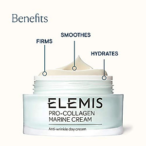 ELEMIS Pro-Collagen Marine Cream | Lightweight Anti-Wrinkle Daily Face Moisturizer Firms, Smoothes, and Hydrates with Powerful Marine + Plant Actives 1.6 Fl Oz (Pack of 1)