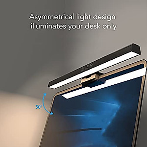 Jeanoko Monitor Light Bar, Eye Protection Screen Light Bar Touch Control LED Timing Function Space Saving for Office
