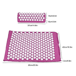 GLOGLOW Gymnasium Exercise Mats, Acupressure Mat Pillow Set Massage Yoga Pad Mat with Carry Bag()