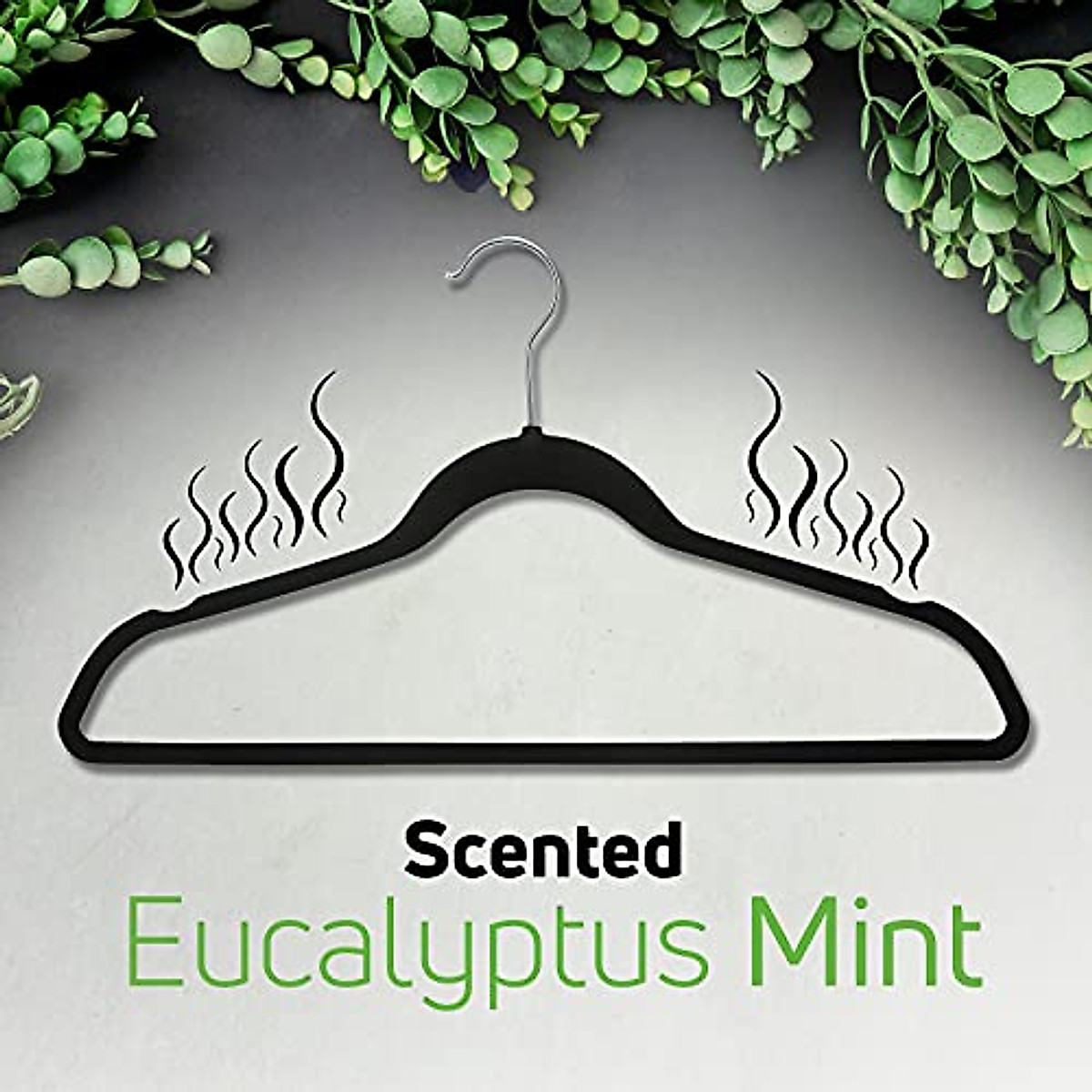 HangAroma Non-Slip Scented Velvet Hangers - Heavy Duty Clothes Hanger - Ultra Thin Space Saving 360 Degree Swivel Hook - Ideal for Coats, Jackets, Pants, & Dress - Mint - 6 Pack
