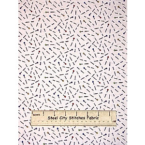FlashPhoenix Quality Sewing Fabric – Printed Straight Pin Toss White 100% Cotton Fabric Treasure Size; 36" x 44" by The Yard