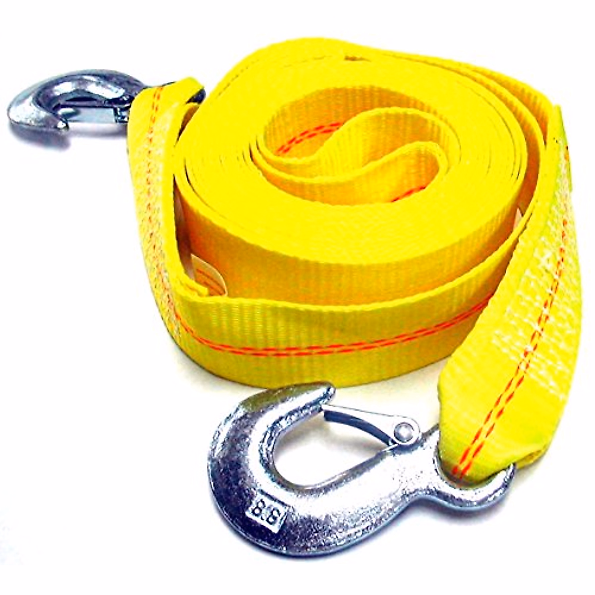 HFS (R) 2" X 30', 4.5 Ton 2 Inch X 30 Ft. Polyester Tow Strap Rope 2 Hooks 10,000lb Towing Recovery