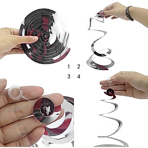 Aimto Blue and Silver Party Swirl Decorations,Foil Ceiling Hanging Swirl Decorations, Party Decorations Pack of 20