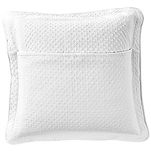 HISTORIC CHARLESTON King Charles Classic European Matelasse Cotton Decorative Pillow Case, Euro Sham (26" x 26"), White