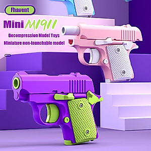 Easter Basket Stuffers,1911 3D Printed Small Pistol Toys, Stress Relief Pistol Toys for Adults, Suitable for Relieving ADHD, Anxiety,Easter Fillers Easter Gifts for Boys(Blue&White)