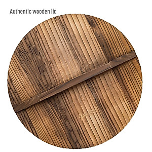 Goodful Hammered Carbon Steel 13-Inch Wok Pan with Lid, Black, Non-Stick, Compatible with Most Cooktops