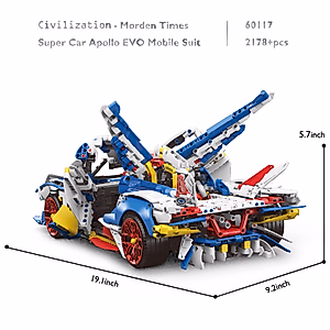 JMBricklayer Sports Car Building Block Kit, Collectible Supercar Model Toy, Build and Display Super Car Building Kit, 1:8 Scale Technology Car Race Car Model, Gifts for Teens and Adults(2178 Pieces)