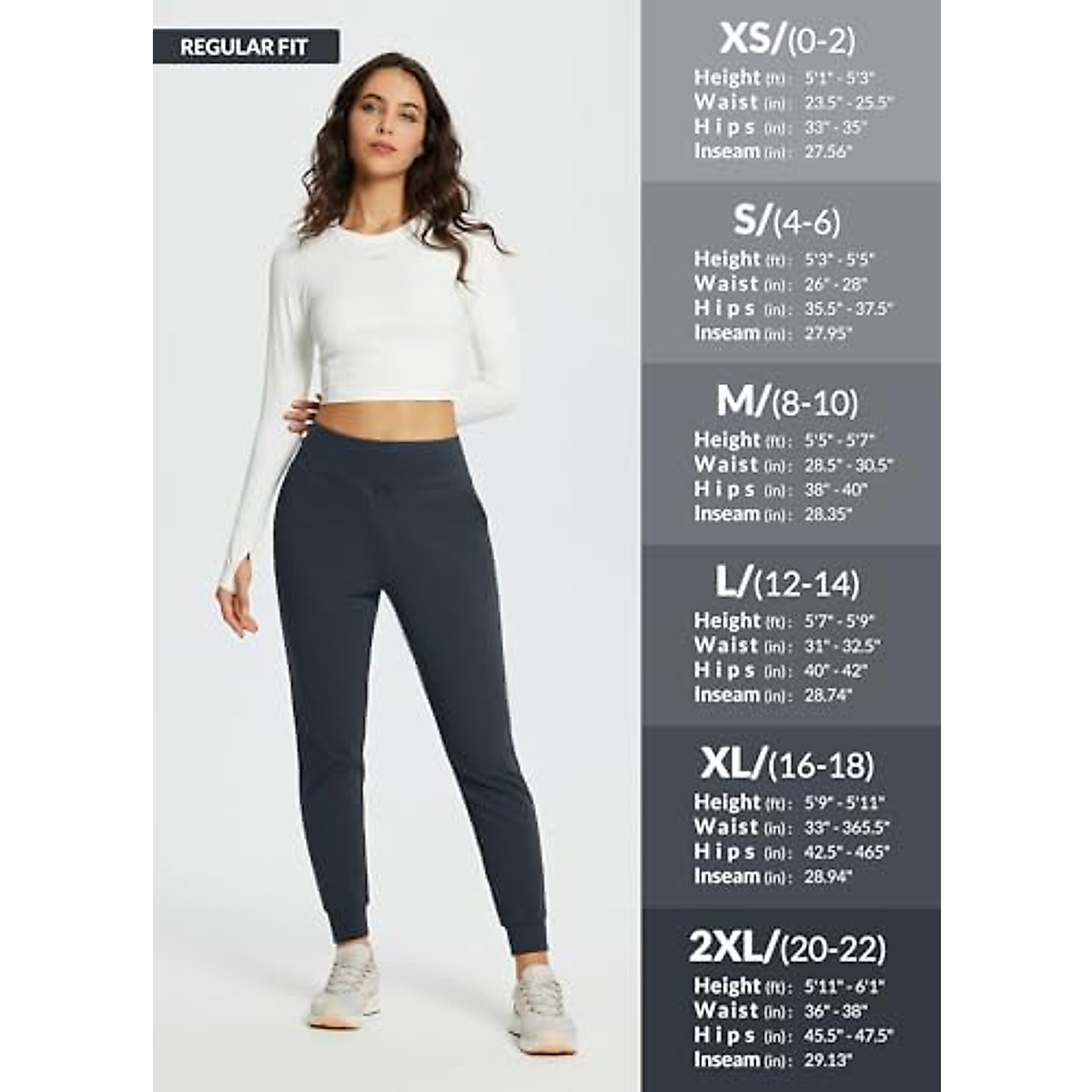 BALEAF Women's Fleece Lined Joggers Waterproof Thermal Hiking Pants Sweatpants Track Pants Winter Clothes Running Gear Gray XL