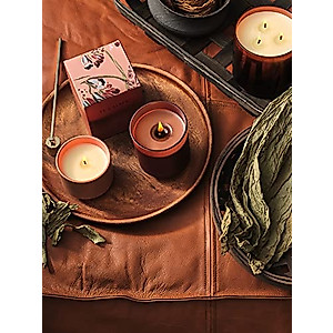 Illume Beautifully Done Essentials Terra Tabac Boxed Glass Scented Soy Candle, 3" L x 3" W x 1" H