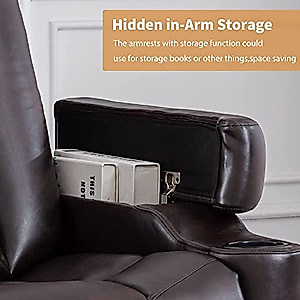 Phoenix Home Power Chair for Living Room Theater Recliner, Brown