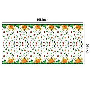 APOWBLS Hungry Caterpillar Party Tablecloth Decorations - Disposable Caterpillar Birthday Table Cover Party Supplies, Hungry Caterpillar Theme Birthday Baby Shower Table Cloth - 4 Pack (54in x 108in)
