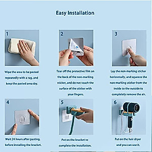 Rotatable Universal Hands Free Hair Dryer Holder Wall Mounted,Blow Dryer Holder Wall Mounted,Hair Dryer Stand Holder Hands Free for Women, Save Space & Easy to Install on Bathroom Bedroom