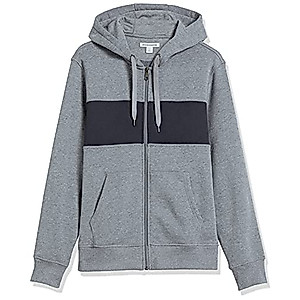 Amazon Essentials Men's Full-Zip Fleece Hoodie (Available in Big & Tall), Black Grey Heather, Medium