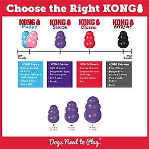 KONG Senior - Dog Toy with Gentle, Natural Rubber - Durable Dog Toy for Older Dogs - Use Treats with Stuffable Chew Toy - Treat Toy for Chewing & Fetching - for Large Dogs