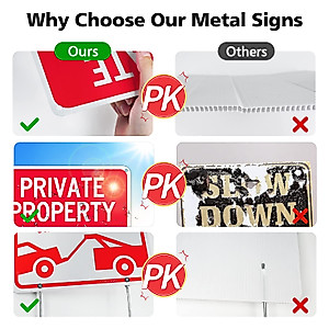 GicnKeuz 2 Pack No Parking Sign with H-stakes, Private Property Sign, 14"×10" Reflective Aluminum Sign, Fade Resistant/Waterproof, Including Screws, Easy to Install, Outdoor Use