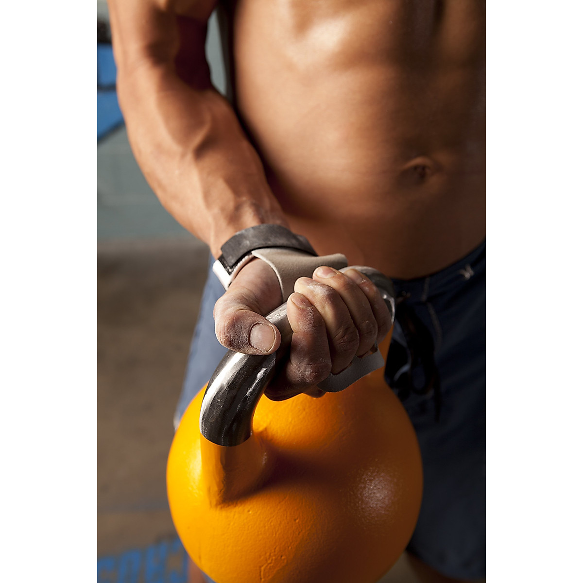 RAGE Fitness Leather Hand Grips, Weightlifting Grips, The Original Palm Grip, X-Small, Small, Medium, Large, X-Large, Weightlifting, Kettlebell, Barbell, Pull-ups, Exercise Training, MADE IN USA