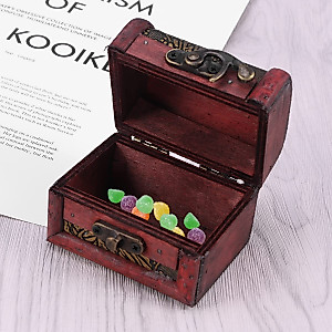 Abaodam treasure trunk large chest storage box keepsake decorative vintage suitcase antique wooden medicine trunks for pirate- Wooden Storage Box Exquisite Toy Storage Case Jewelry
