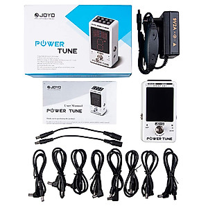 JOYO JF-18R Power Tune Tuner Pedal Bundle with DC 9V Daisy Chain Power Supply (800mA -1A) Adapter
