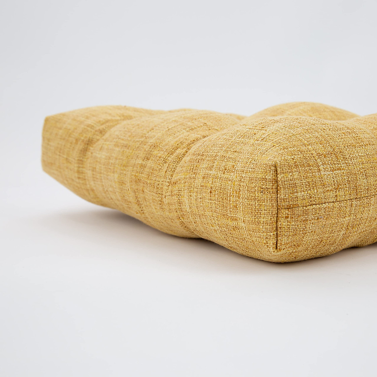 Pillow Perfect Speedy Solid Indoor/Outdoor Reversible Patio Chairpad with Ties Weather and Fade Resistant, 15.5" x 16", Yellow, 2 Count