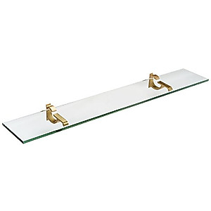Spancraft Glass Monarch Glass Shelf, Brushed Bronze, 10 x 42