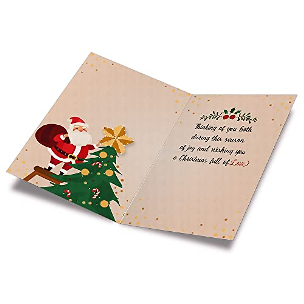Merry Christmas Card For Brother & Sister In Law (Wife), Prime Greetings, Made in America, Eco-Friendly, Thick Card Stock with Premium Envelope 5in x 7.75in, Packaged in Protective Mailer
