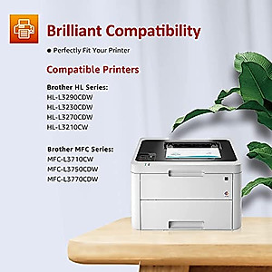 TN-227BK/C/M/Y High Yield Toner Cartridge 4 Pack Compatible Toner Cartridge Replacement for Brother TN227 TN227BK TN-227 TN223 TN223BK for HL-L3290CDW MFC-L3710CW MFC-L3770CDW MFC-L3750CDW HL-L3230CDW