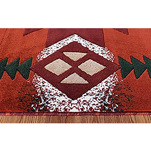 Southwestern Native American Tribal Rust Area Rug (2 Feet X 3 Feet)
