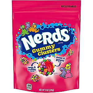 Nerds Rainbow Gummy Clusters Candy - Resealable 8 Ounce Bag |Easter Gift Basket Candy| Easter Egg Filler