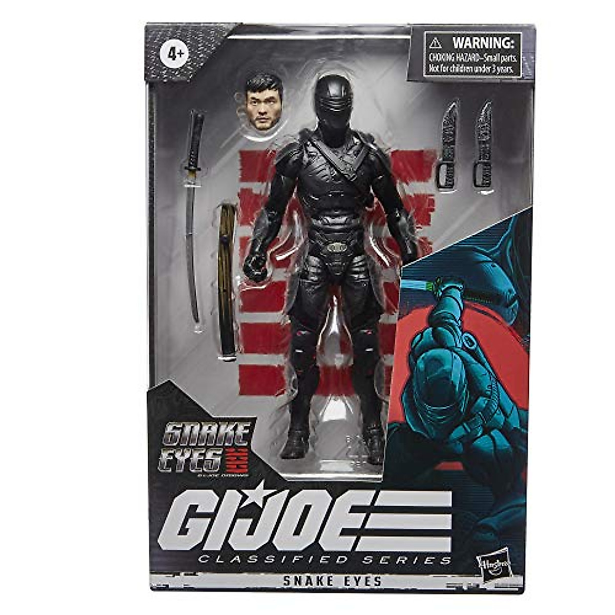 G. I. Joe Hasbro Classified Series : G.I. Joe Origins Snake Eyes Action Figure 16, Premium 6-Inch Scale Toy with Custom Package Art , Black