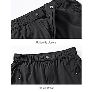 Gopune Women's Hiking Pants Lightweight Quick Dry Water Resistant Elastic Waist Workout Travel Athletic Joggers (Black,M)