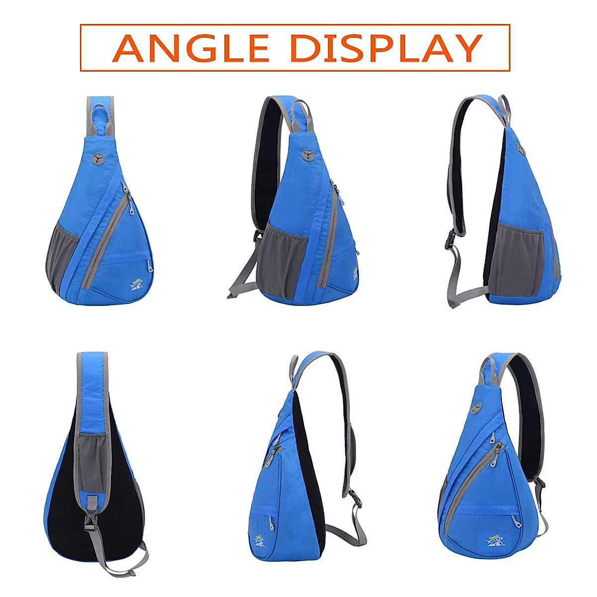 RedsGirl Outdoor Lightweight Waterproof Sling Backpack - Crossbody Shoulder Chest Bag Hiking Daypacks for Men Women Teens Kid, Black