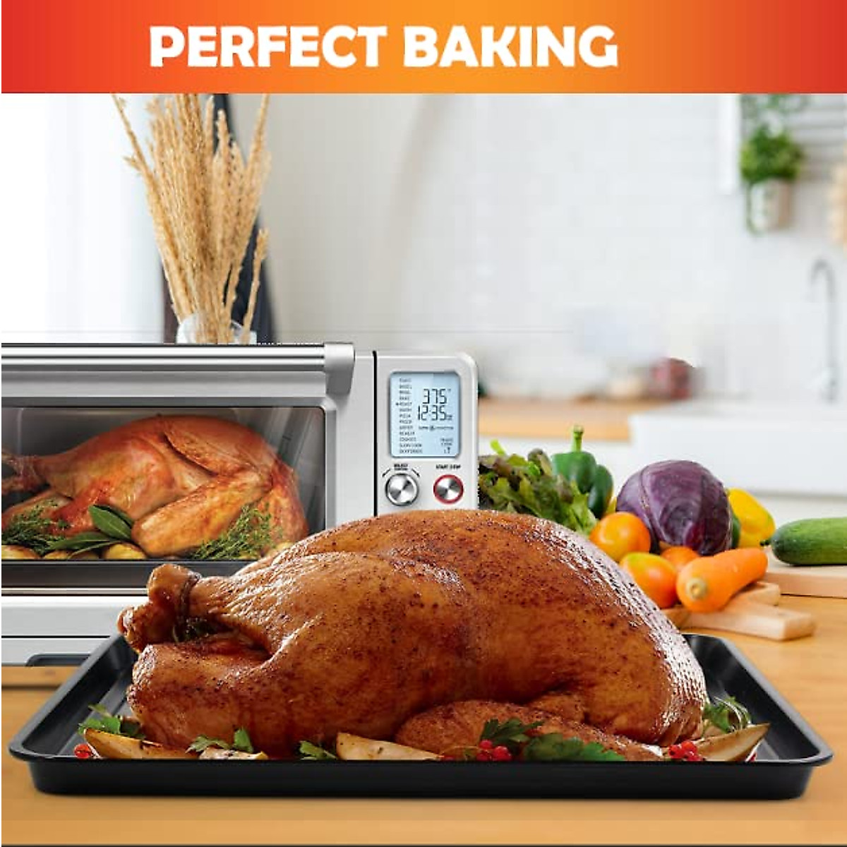 11" × 11" Baking Pan for The Smart Oven BOV800XL, Replacement Breville Toaster Oven Pans Fit Smart Oven Pro BOV810BSS, Smart Oven Pro BOV845BSS and The Smart Oven Air BOV900BSS