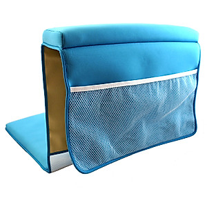 Life Upgrade Bath Kneeler in Blue - Padded Knee and Elbow Baby Bath Tub Cushion Mat with Pockets