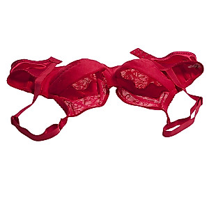 BMLen Silicone Breast Form Pocket Bra for Crossdressers Mastectomy(34,red