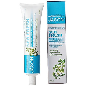 Jason Sea Fresh Strengthening Fluoride-Free Toothpaste, Deep Sea Spearmint, 6 Oz